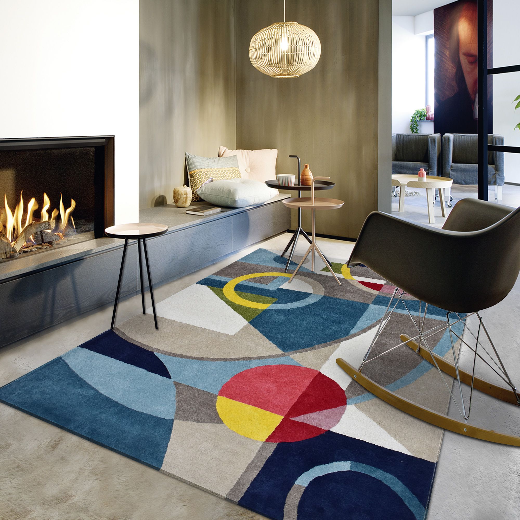 Livraison Gratuite - Tapis salon CONTEMPORAIN 100% BIO Multicolore en ...